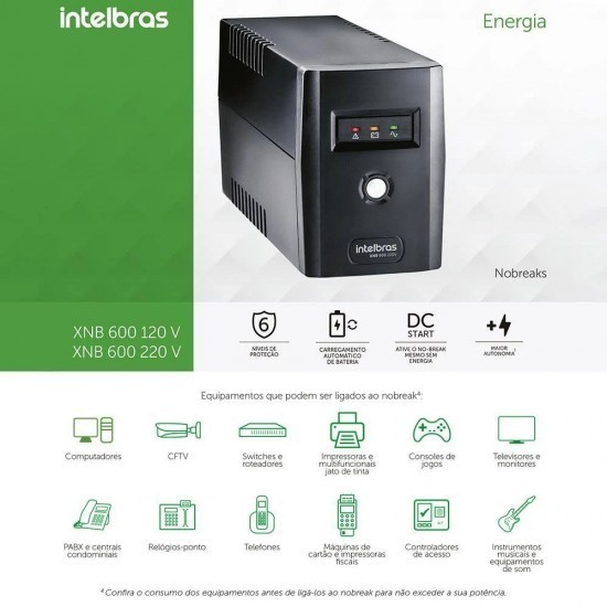 NOBREAK 600VA XNB600 127V MONO - INTELBRAS | Shopee Brasil