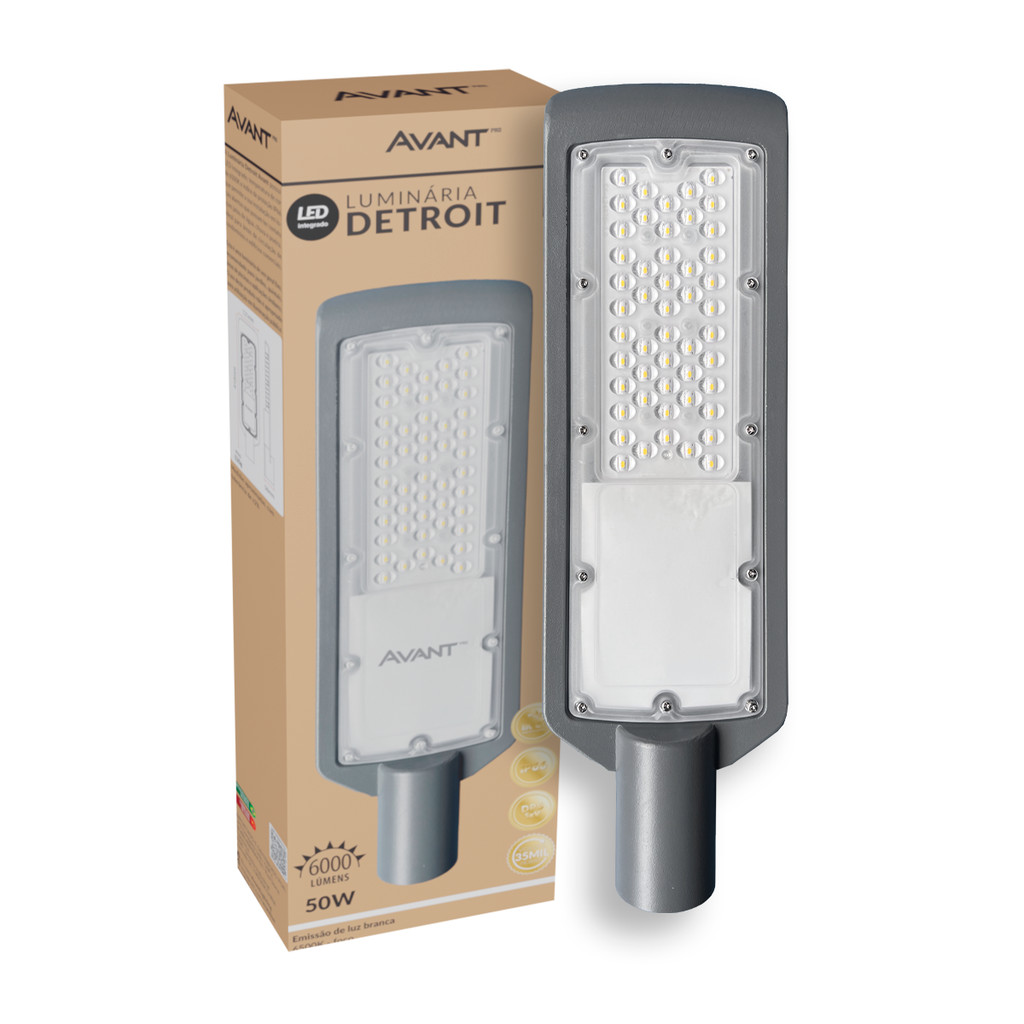 Luminaria Led Poste Detroit 6500k Bivolt 50w Avant Pro | Shopee Brasil