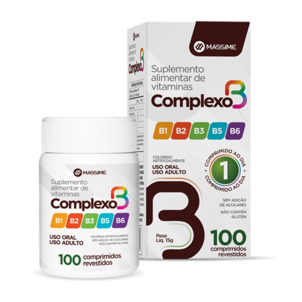 COMPLEXO B 100CPR MASSIME | Shopee Brasil