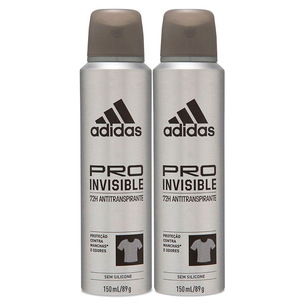 Kit 2 Desodorante Adidas Masculino Pro Invisible Aerossol ...