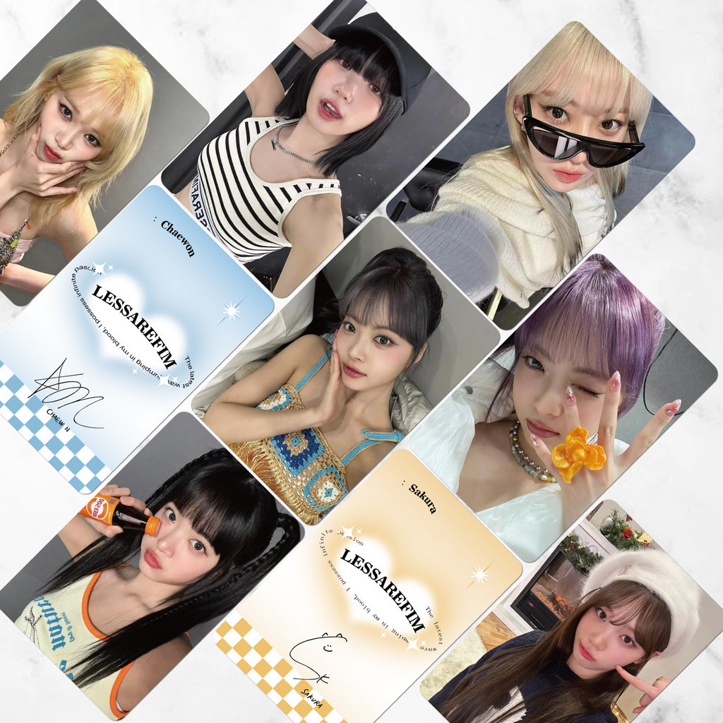 50-119pcs LE SSERAFIM Laser HOLOGRAPHIC LOMO Cards Perfect Night EASY ...