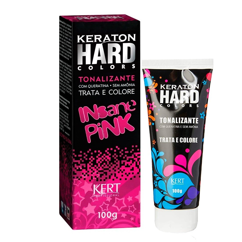 Tonalizante Keraton Hard Color Insane Pink (Rosa) sem Amônia - 100g ...