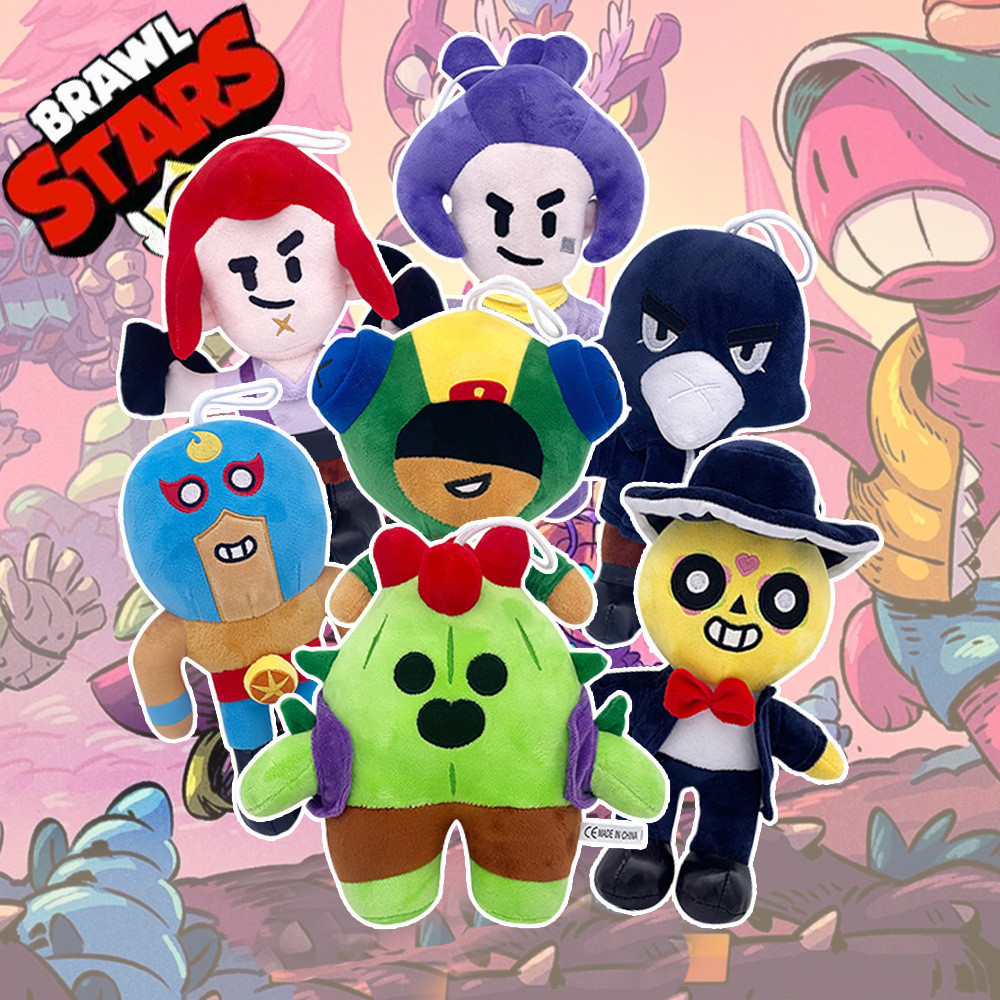Brawl Stars Pelúcia, 25CM Poco Primo Spike Leon Shelly Colt Brinquedos ...