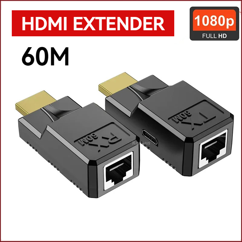 Extensor HDMI Sobre Cabo Ethernet Cat6 Até 60M 1080P RJ45 Repetidor ...