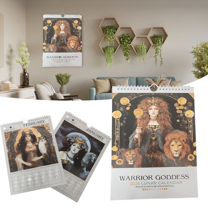 Calendário De Fase Da Lua Warrior Goddess 2025 , Parede 2025 Com 12 ...