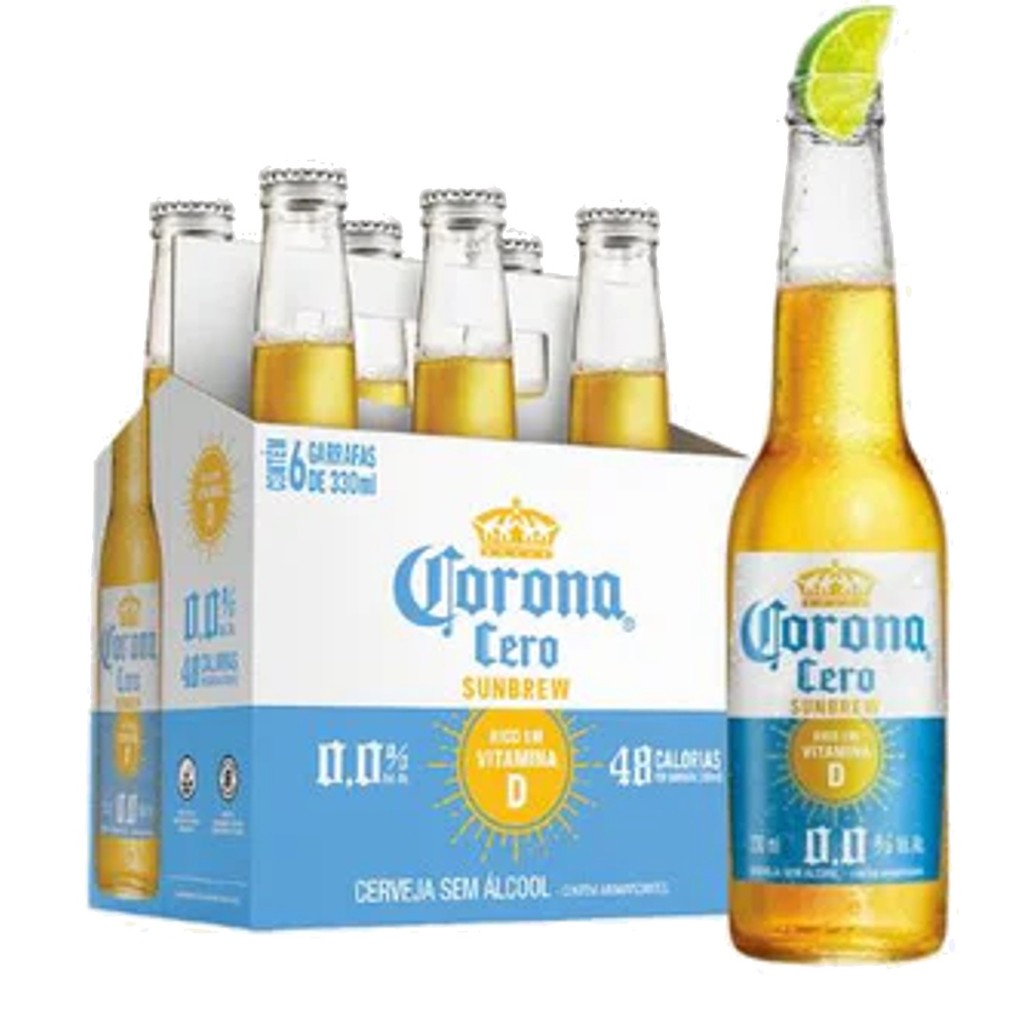 Kit c/ 6und Cerveja CORONA CERO Zero Alcool L Neck 330ml | Shopee Brasil