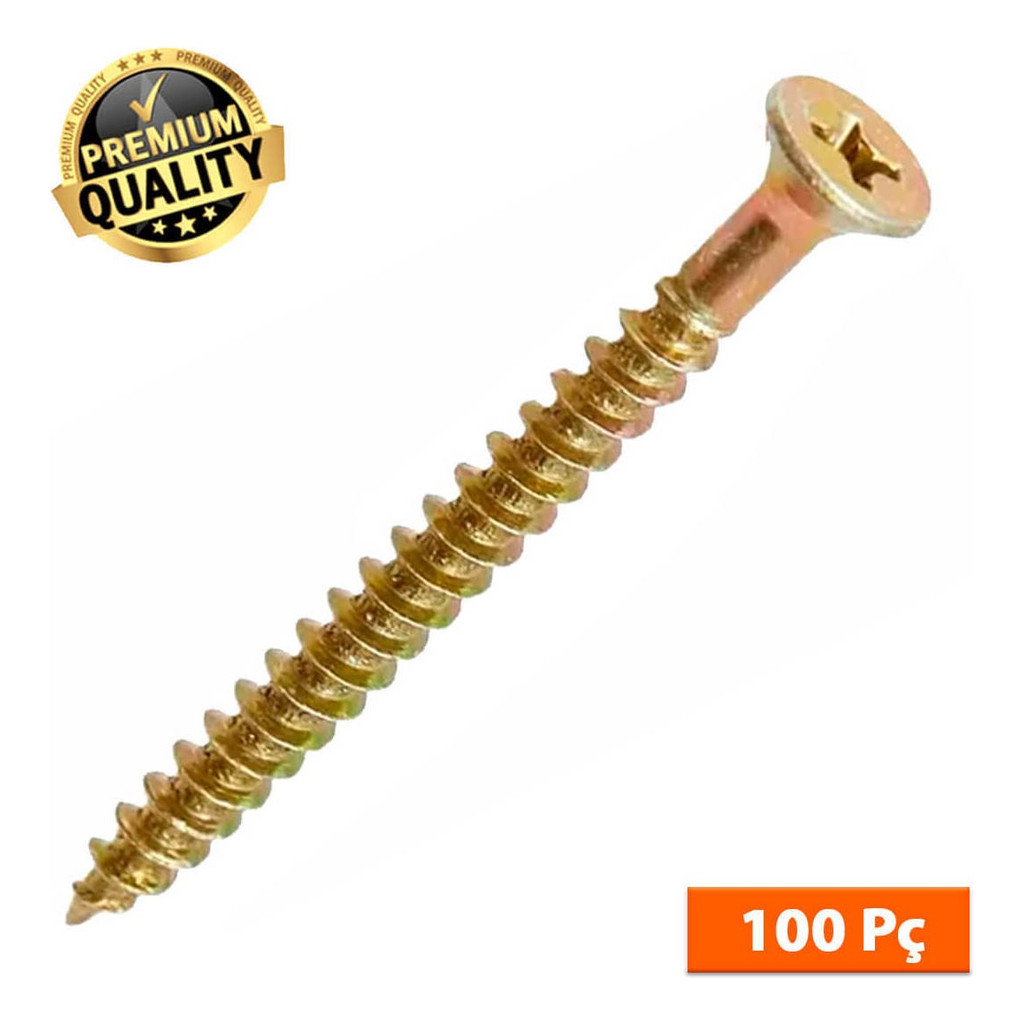 Caixa Parafuso De Cabeça Chata Chipboard Madeira 6,0x70 100u | Shopee ...