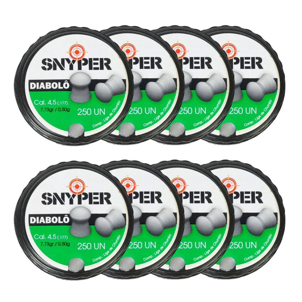 Kit 8 Chumbinho Snyper Diabolô 4.5mm 250 Unidades - Snyper | Shopee Brasil