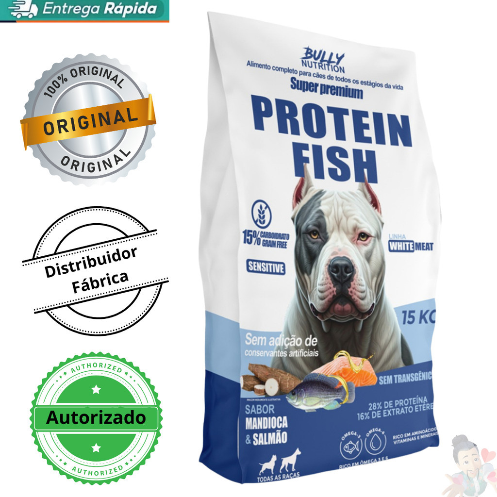 Bully Nutrition Proteina Fish Ração Para Cachorros Todas Idades 15kg ...
