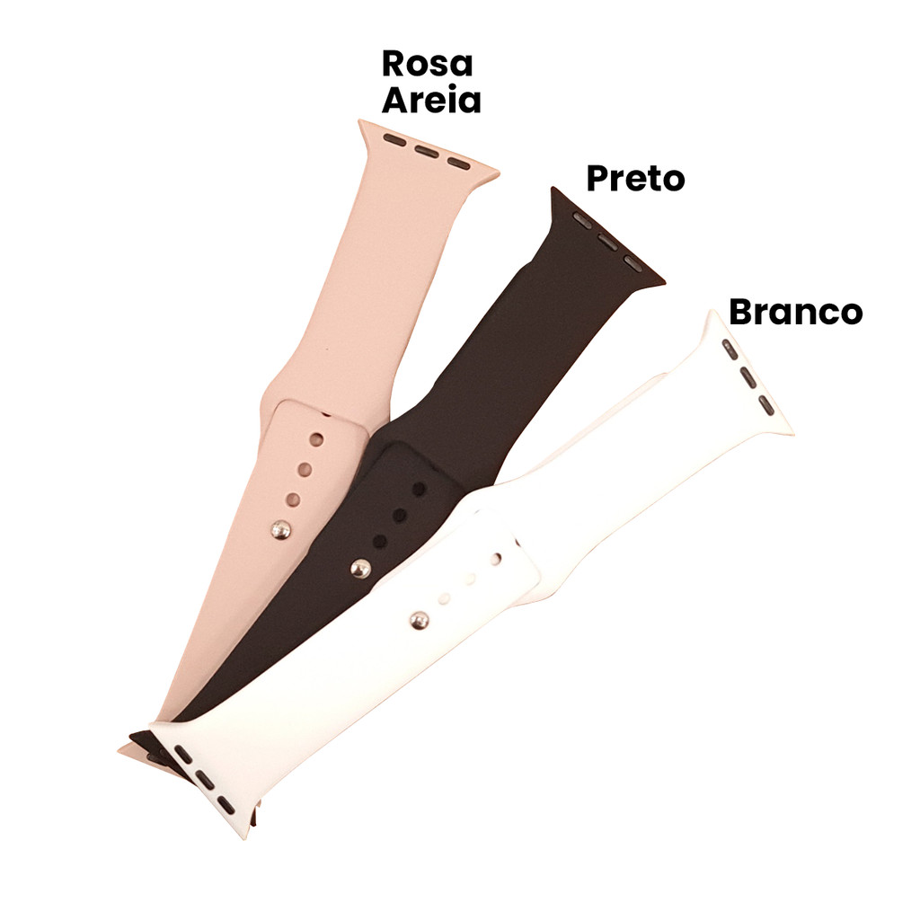 Kit 3 Pulseiras Silicone Para Smartwatch Relógio Inteligente 38-49mm ...