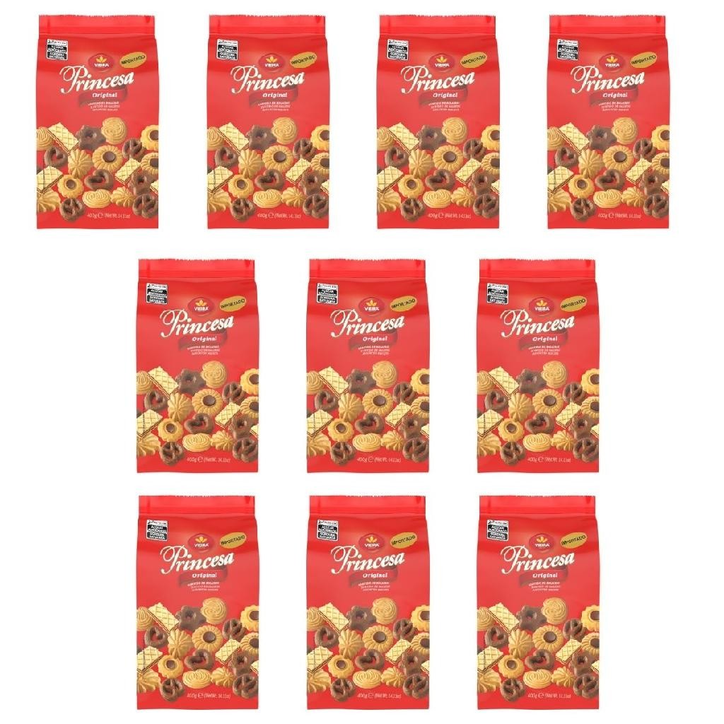 Kit 10 Biscoito Sortido Princesa Premium 400g Importado Original ...