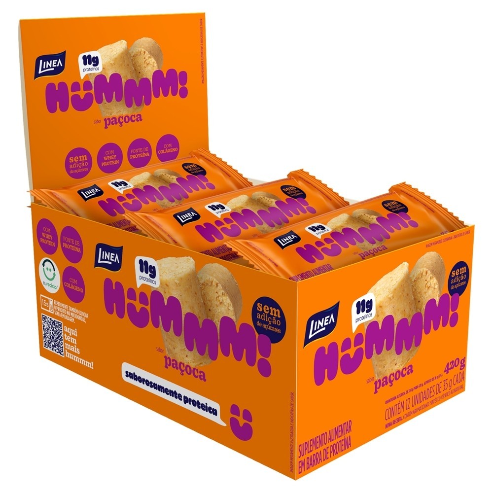 Linea Hummm Barra Proteica Paçoca 35g | Shopee Brasil