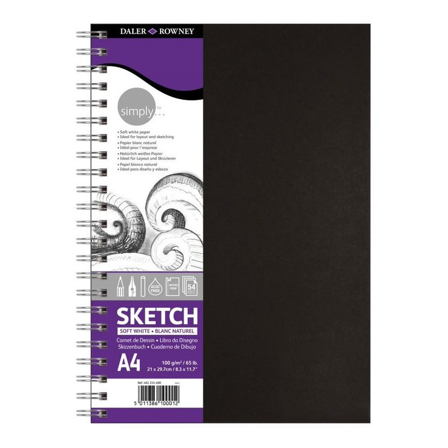 Simply Sketchbook A4 54 folhas 100g com Espiral Tamanho A4 | Shopee Brasil