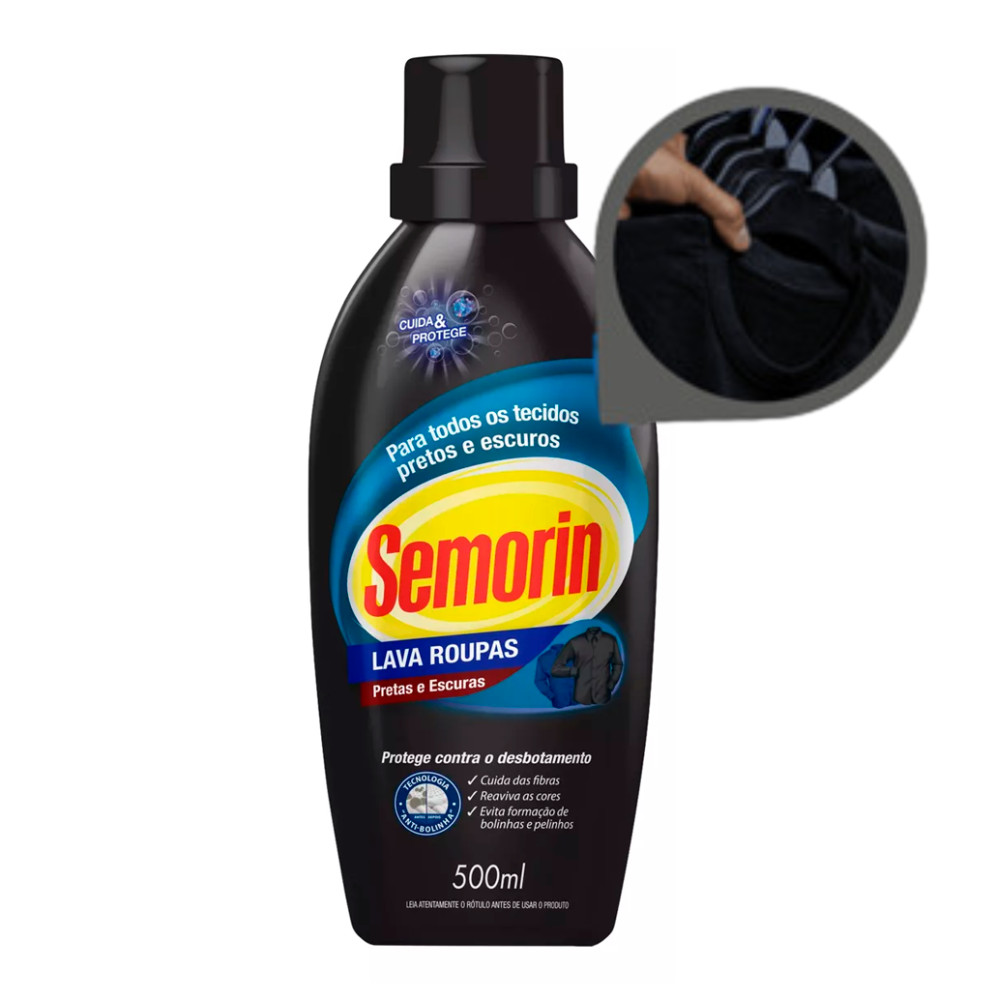 Lava Roupas Pretas E Escuras Semorin Limpeza Profunda 500ml | Shopee Brasil