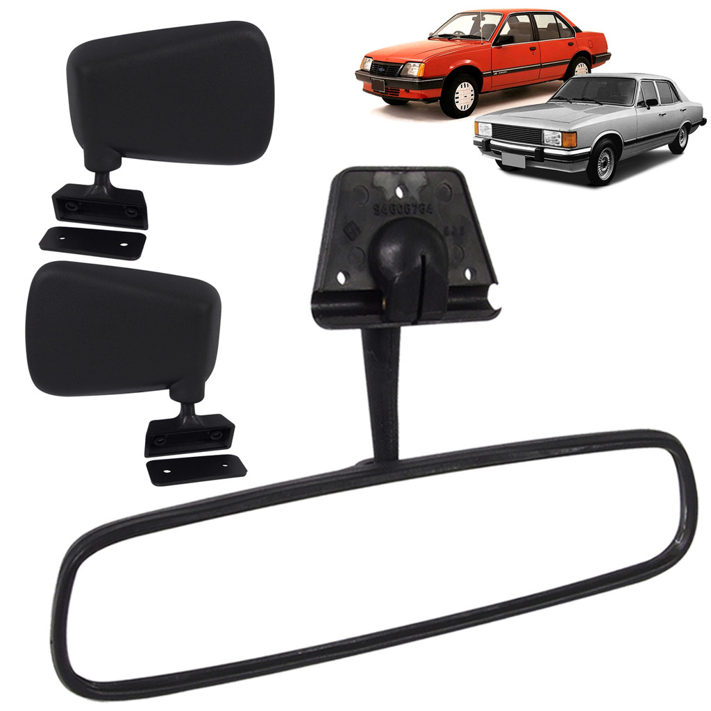 Kit Espelho Retrovisor Interno + Externo Chevrolet Opala Caravan Chevette Marajo 1980 1981 1982 ...