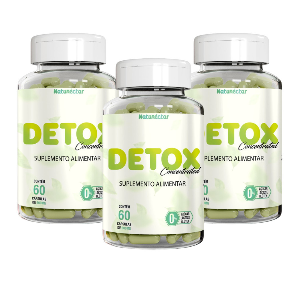 Kit 3 Potes Detox Suplemento Alimentar Natural 100% Original ...