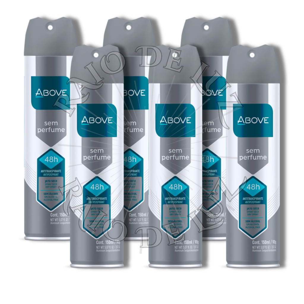 Kit 6 Desodorante Above Sem Perfume Cheiro Antitranspirante Aerosol ...