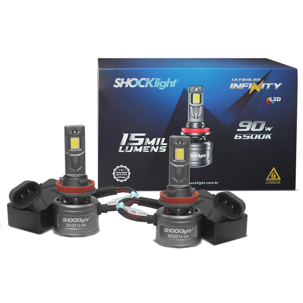 Kit Lâmpadas Ultra LED HB3 Infinity 6500k 15000 Lumens 90w | Shopee Brasil