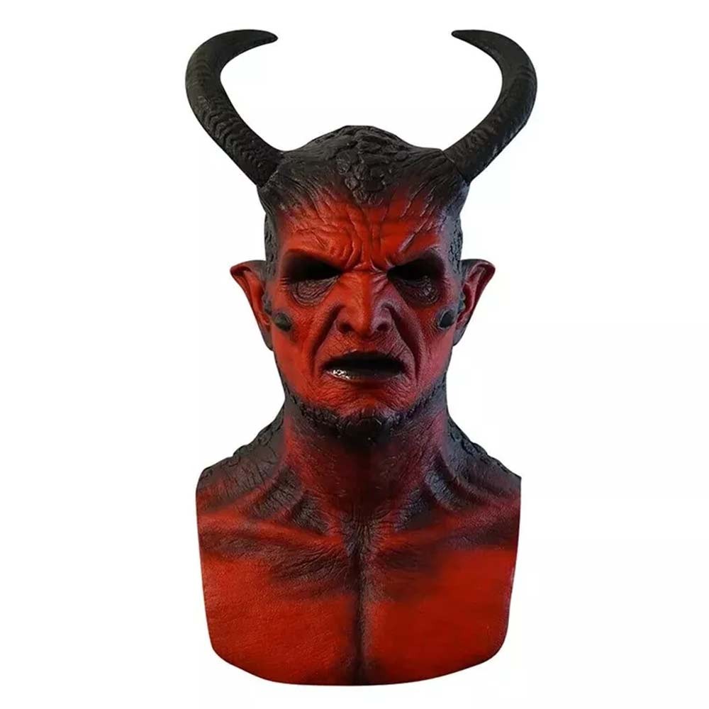 Diablo Devil Fancy Dress Horror Head Latex Mask Demon Party Halloween ...