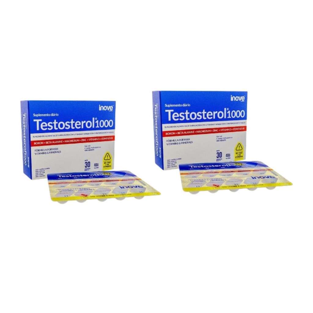 Kit 2x Suplemento Testosterol 1000 30 Comprimidos - Inove | Shopee Brasil