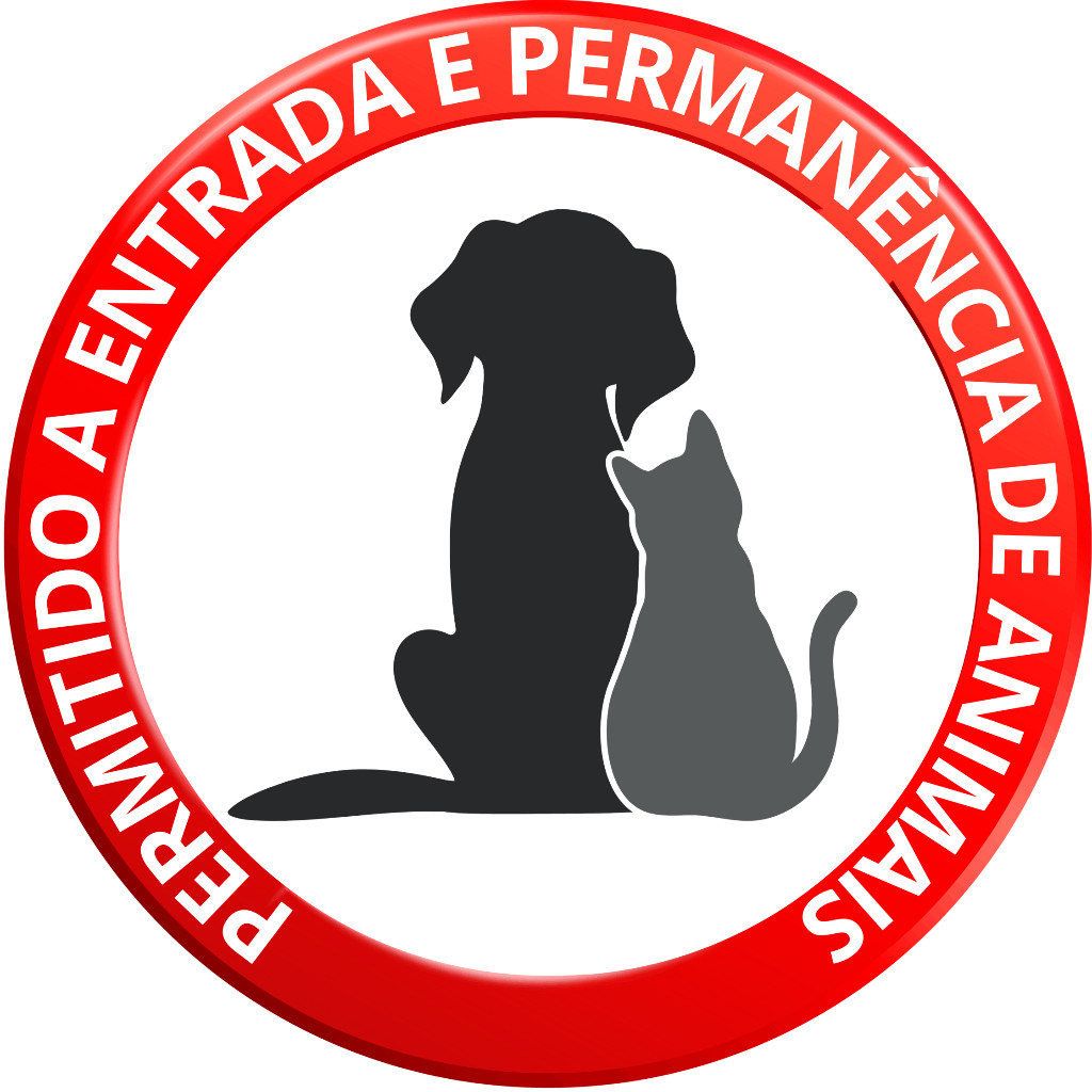ADESIVO PLACA AVISO SINALIZAÇÃO ATENÇÃO PERMITIDO ANIMAIS NO LOCAL ...