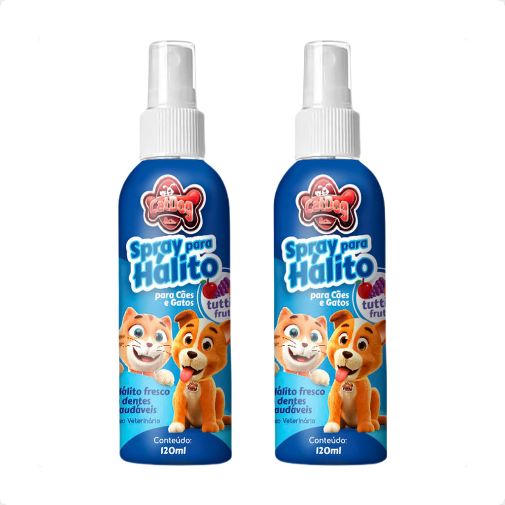 Kit 2 Spray para Hálito Tutti-Frutti CatDog & Cia - 120ml | Shopee Brasil