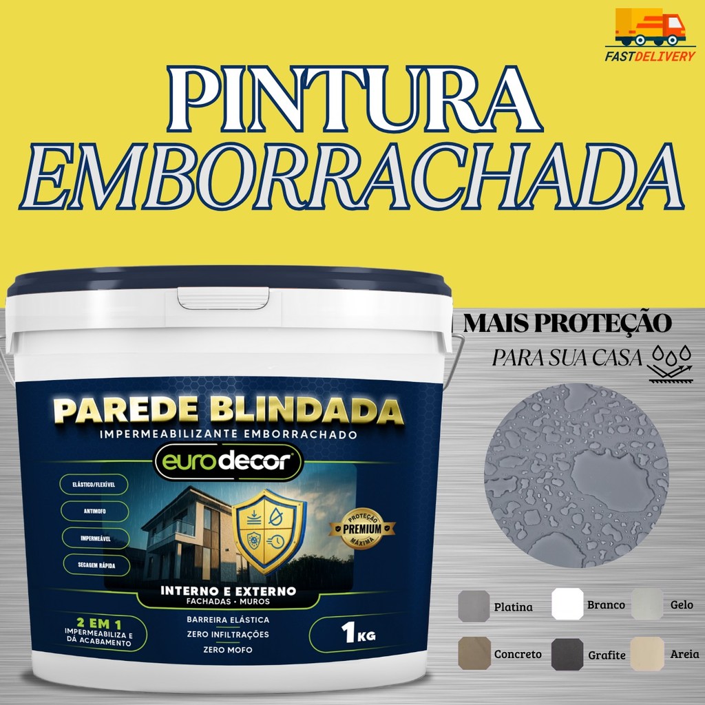 Parede Blindada 3.6KG Impermeabilizante Muros Fachadas e Paredes 3.6KG Ou 1KG | Shopee Brasil