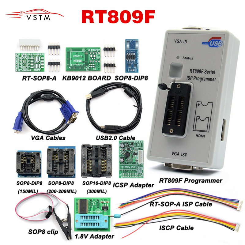 Mais Novo Programador RT809F ISP/RT809 lcd usb Ferramentas De Reparo 24-25-93 serise IC Com 11 ...