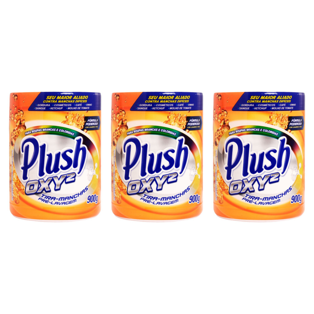 Kit 3 Tira Manchas de Roupas Brancas Plush OXY2 Sanol 900g | Shopee Brasil