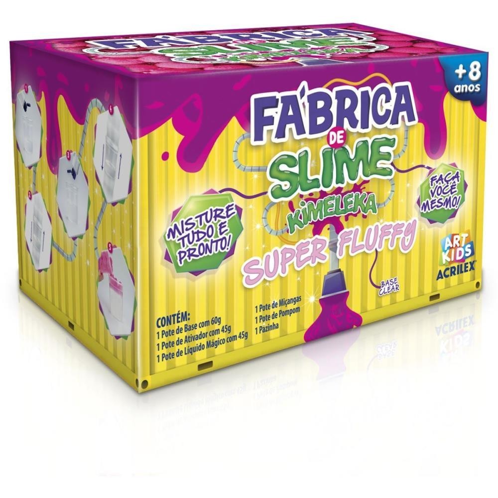 Fábrica de Slime Kimeleka Super FLUFFY - Caixa com 4 | Shopee Brasil