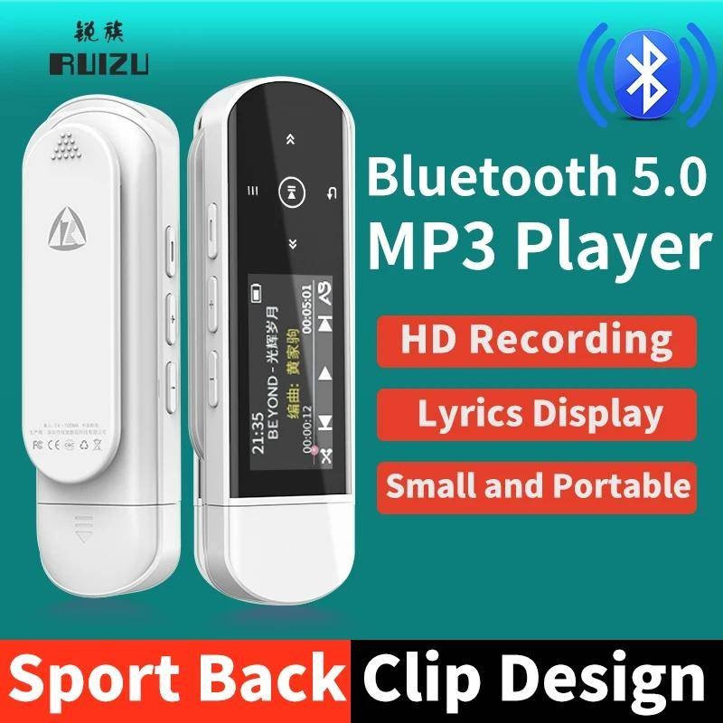 RUIZU 2024 Novo MP3 Player Bluetooth X69 Leitor De Música USB Mini Clip ...