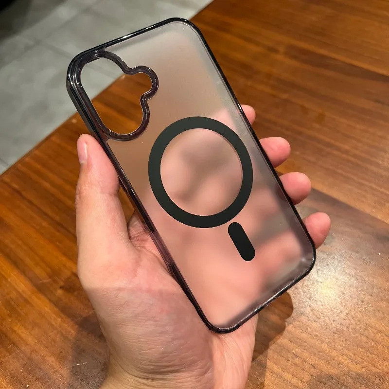 Para Magsafe Magnético Caso De Carga Sem Fio iPhone 16 15 14 13 12 11 Pro Max Plus Fosco ...