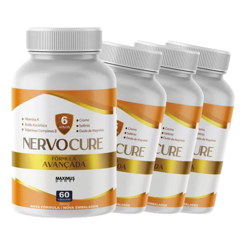Kit 4 Nervocure Original 60 Cápsulas - Suplemento Diário | Shopee Brasil