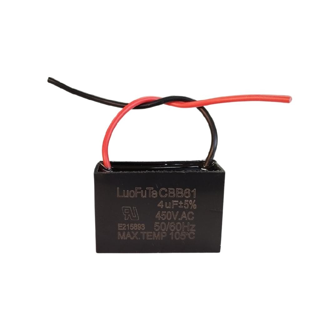 CAPACITOR QUADRADO CBB61 4UF 450VAC C/ABA | Shopee Brasil