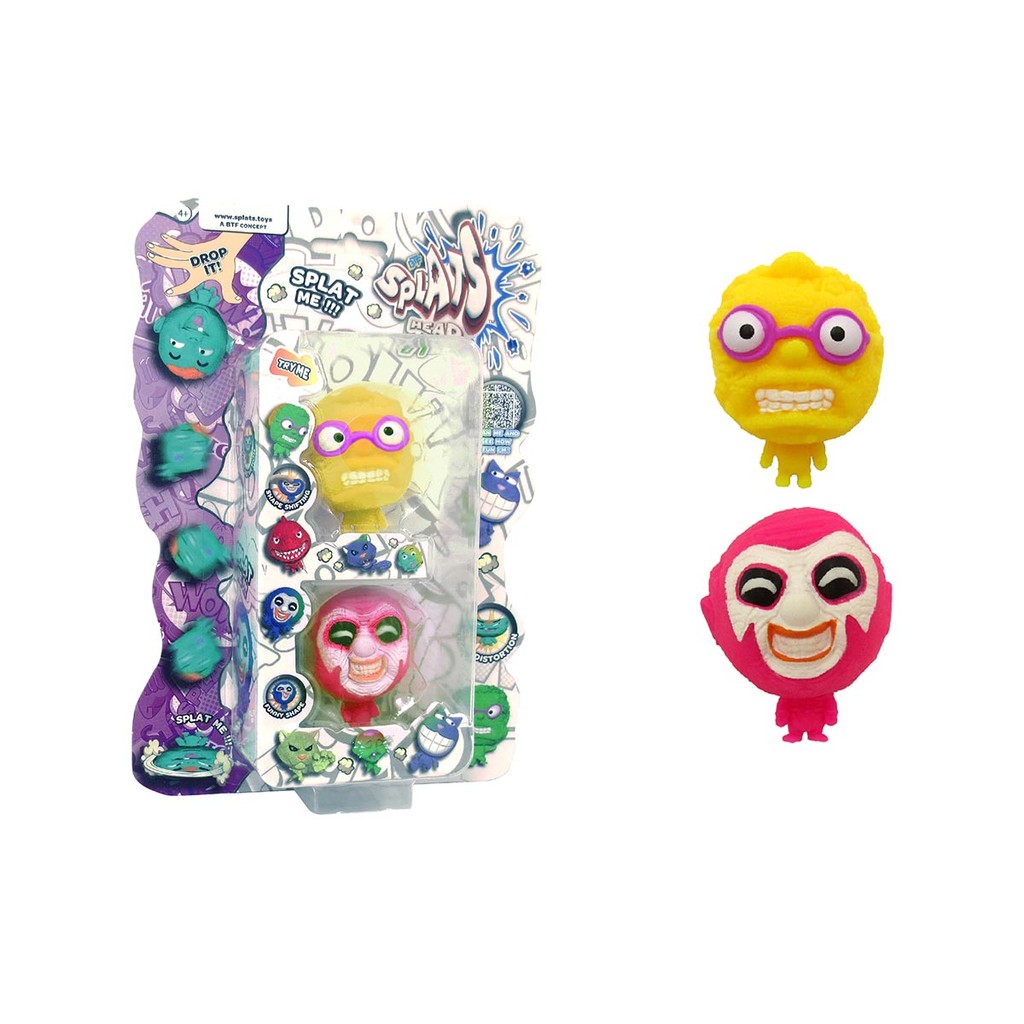 2 Bonecos Homem Amarelo e Palhaço Rosa - Splats Head Mini | Shopee Brasil