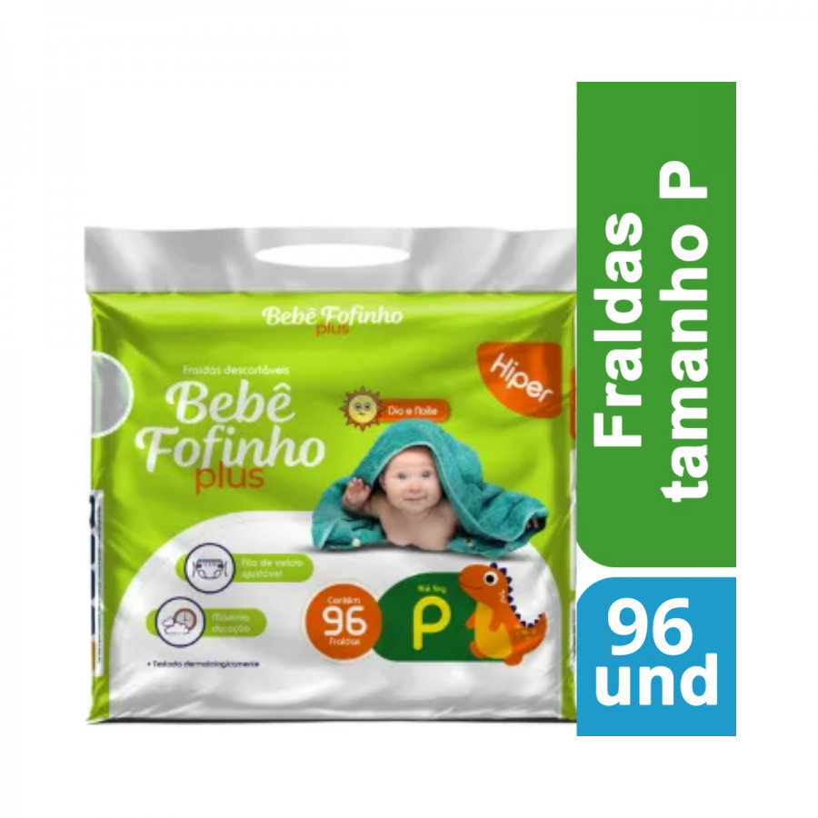 Fralda Bebê Fofinho Plus Tamanho P - 96 Unidades | Shopee Brasil