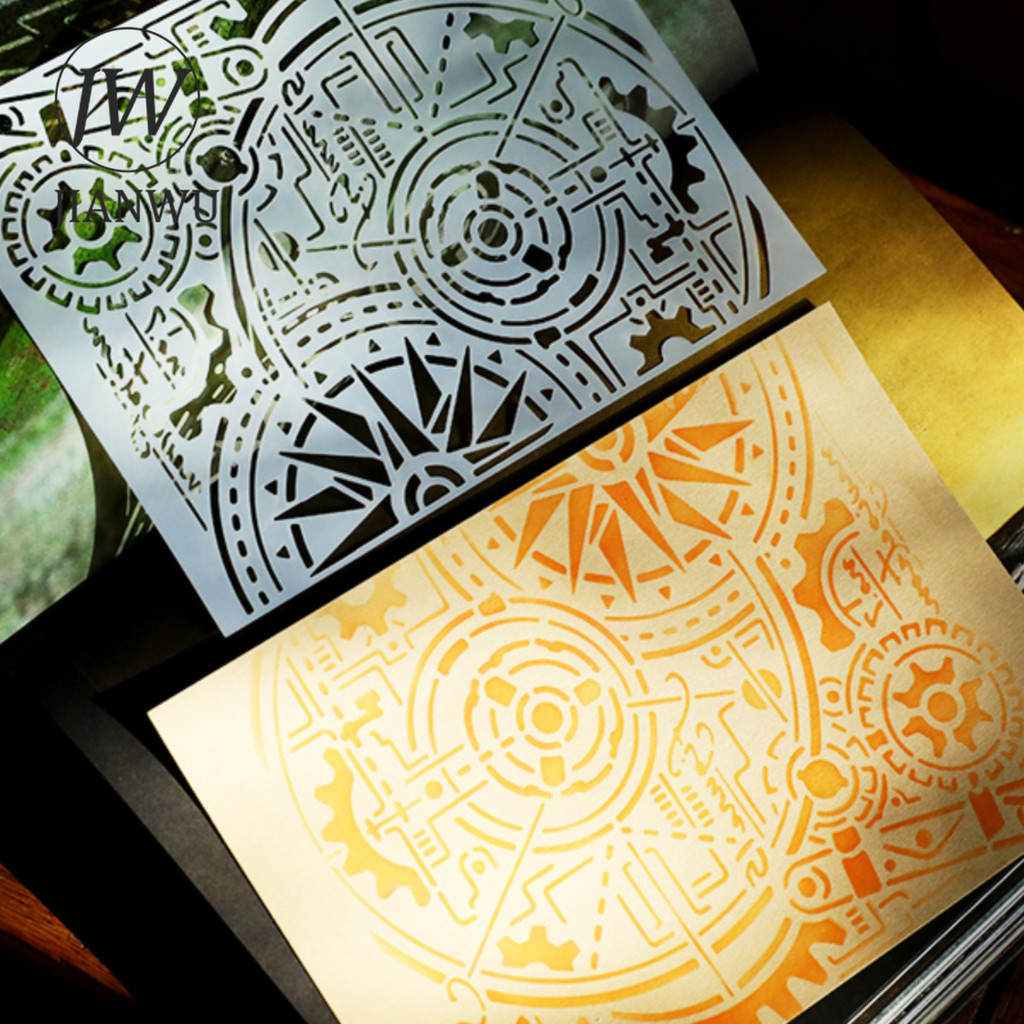 JIANWU Vintage Hollow Flower Pattern Plástico Template Auxiliar De ...