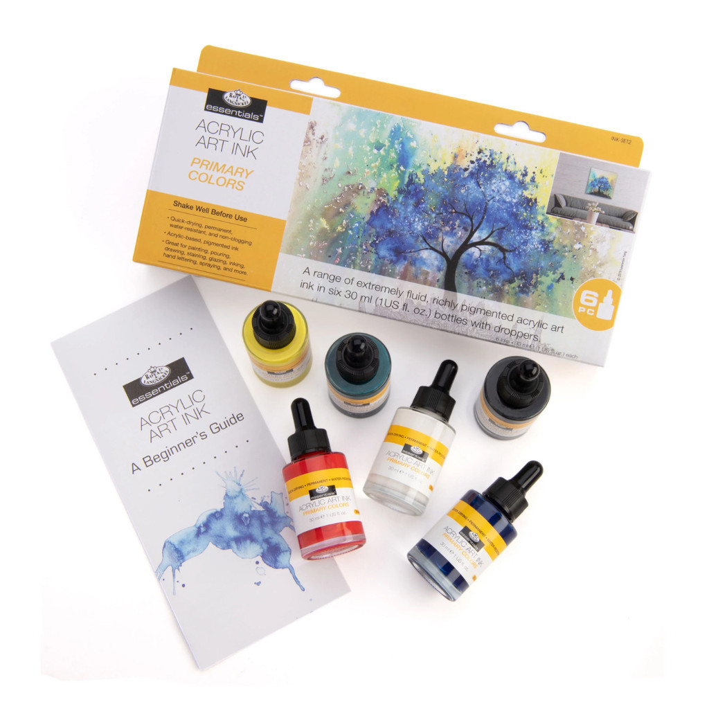 Kit Tinta Nankin Cores Primárias 06 Cores Acrylic Ink Primary Colors ...