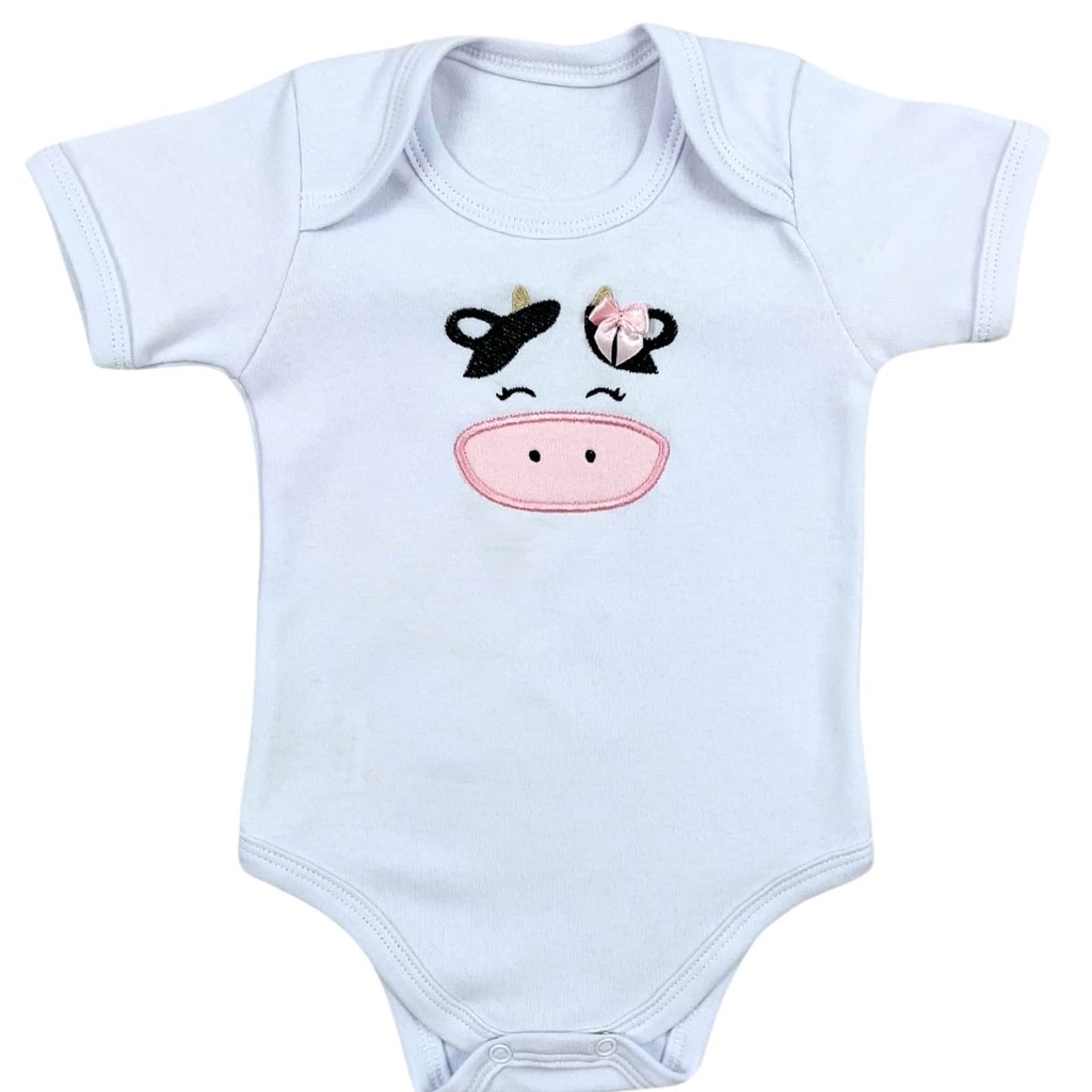 Body Bebê Vaquinha Temático Vaca Fantasia Festa Mesversário Roupa Bori ...