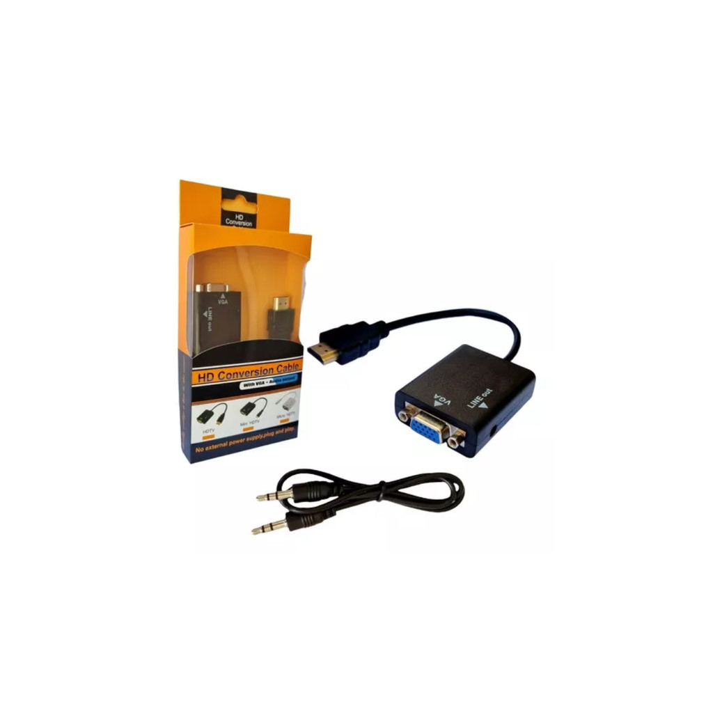CABO ADAPTADOR CONVERSOR HDMI VGA COM SAIDA P2 DE AUDIO | Shopee Brasil