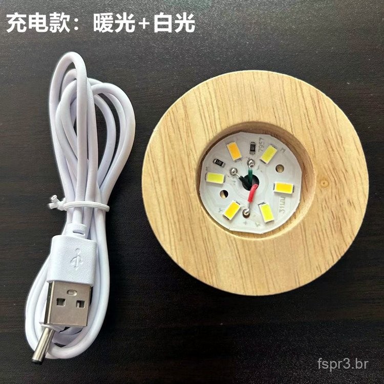 Crystal luminous base rechargeable model solid wood led Lamp Holder ...