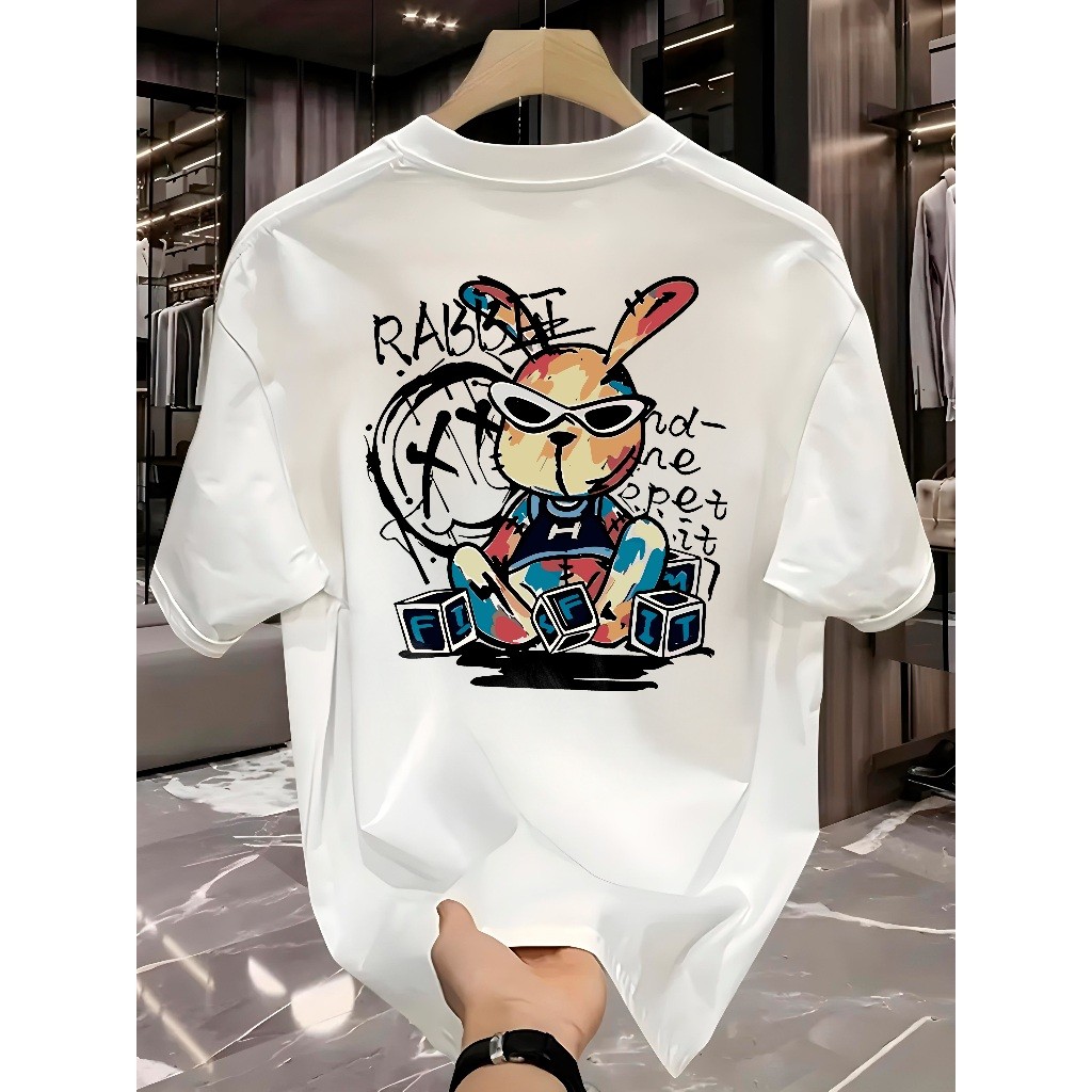 Camiseta Masculina Rabbit Graffiti Camisa Manfinity 100% Algodão Street ...