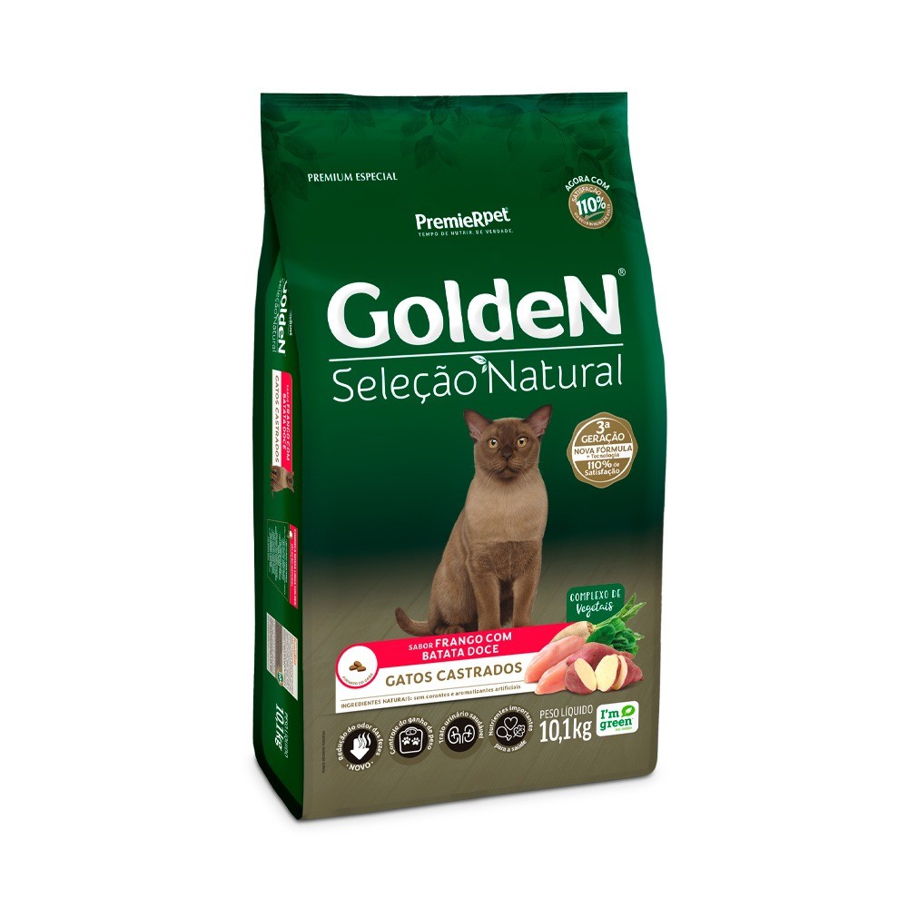 Ração Golden Gatos Castrados Frango Com Batata Doce 10,1kg | Shopee Brasil