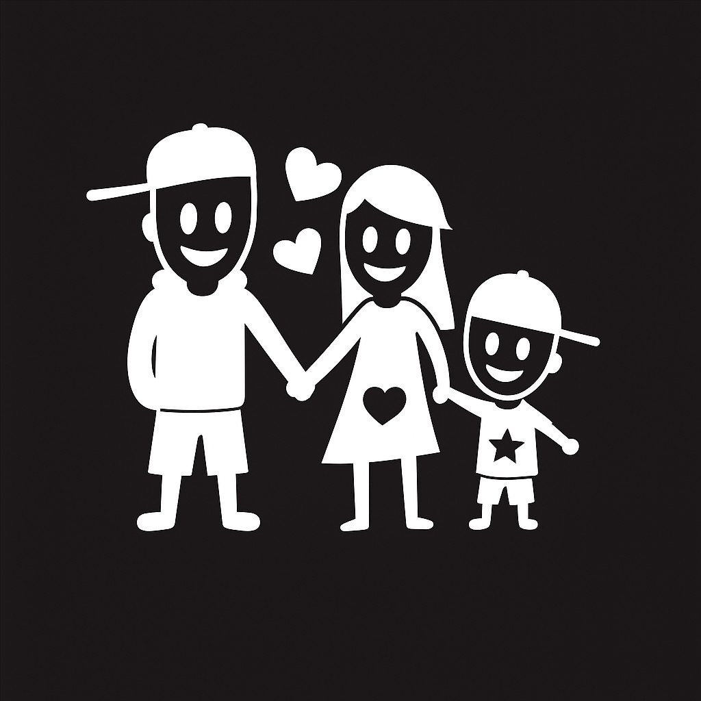 ADESIVO CASAL E FILHO PARA CARRO MOTO CAMINHÃO ALTA QUALIDADE | Shopee ...