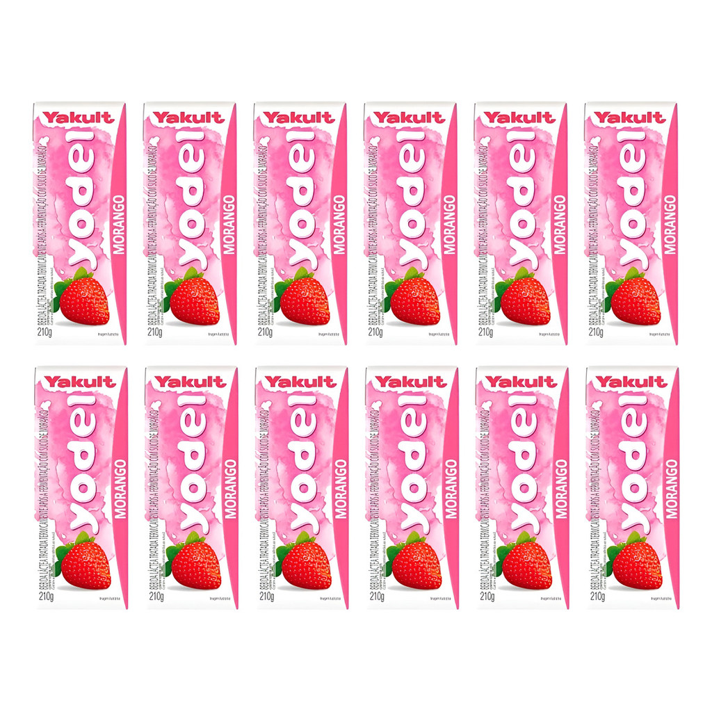 Kit C/12 Bebida Láctea Fermentada Yodel Morango 210ml | Shopee Brasil
