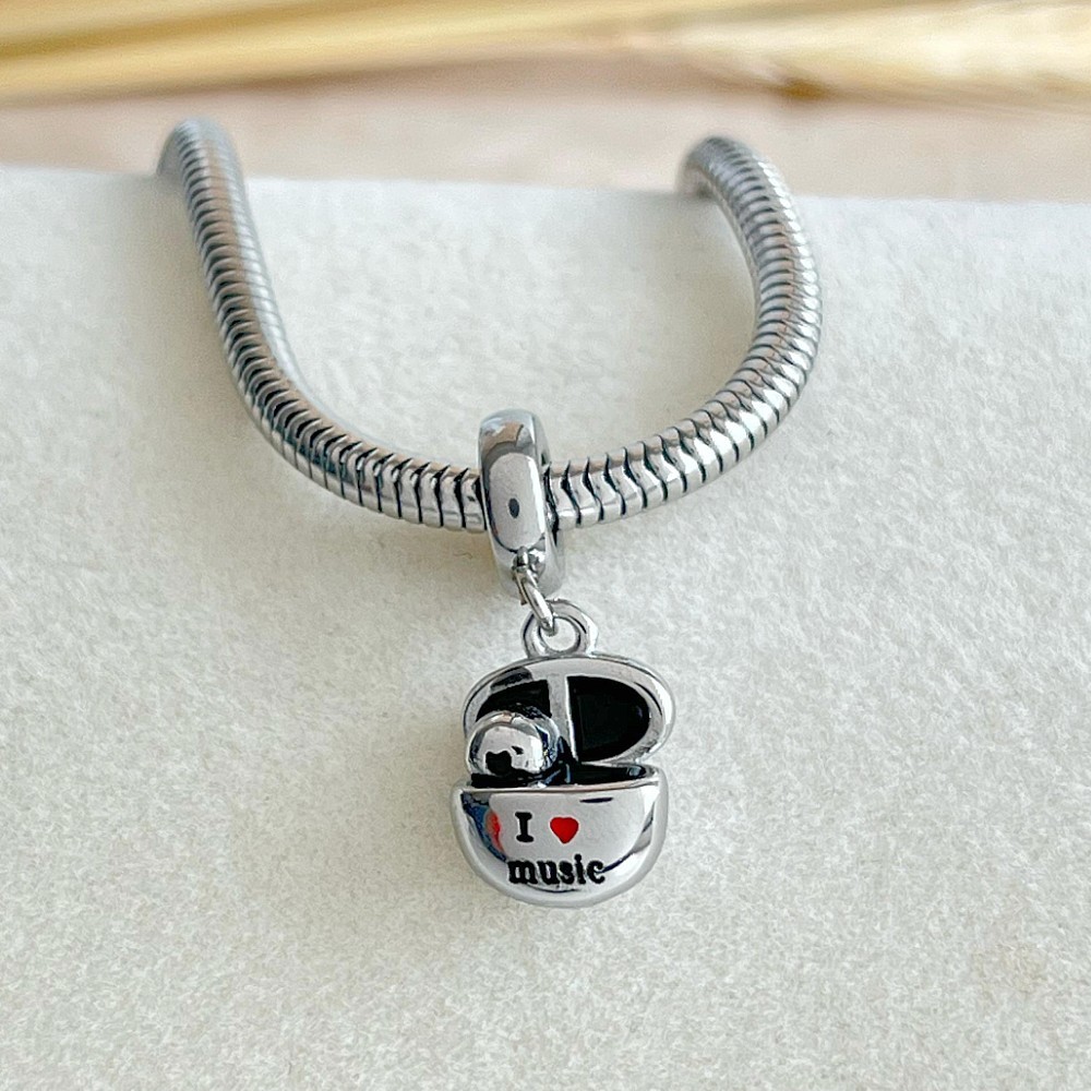 Berloque fone em aço inoxidável | Shopee Brasil