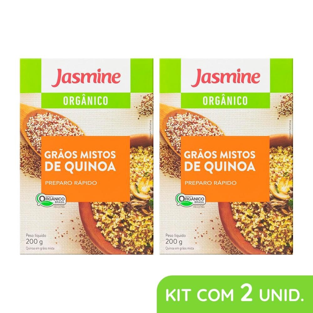 Kit com 2 Quinoa Mista em Grãos Integral Orgânica Jasmine Caixa 200g ...