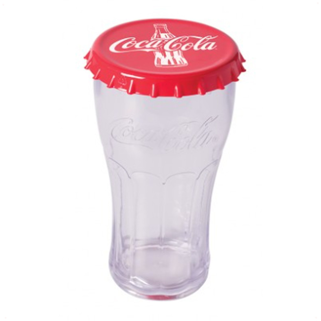 Copo Coca-Cola Transparente C/ Tampa Vermelha 530mL 16x10Cm | Shopee Brasil