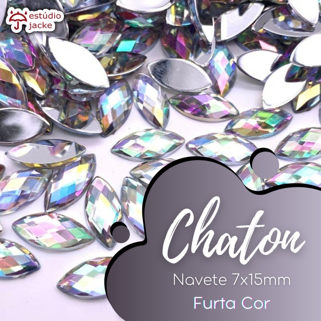 Chaton Navete Sextavado 7x15mm - Furta Cor - Base Reta | Shopee Brasil