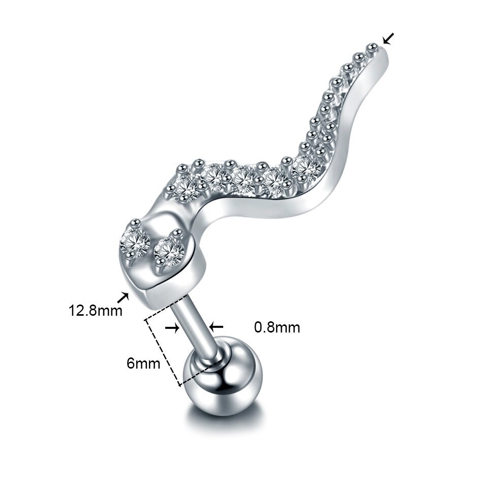 Piercing Cobra Cobrinha Cravejado | Shopee Brasil